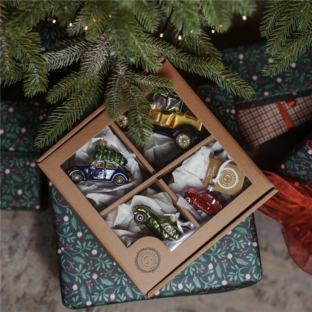 Set of glass cars | Decor-by-Glassor.cz