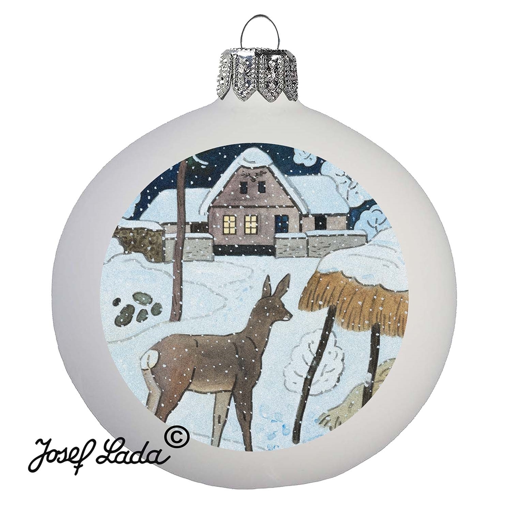 Glass ornament Josef Lada - Deer in the snow | Licensed collection Lada ...